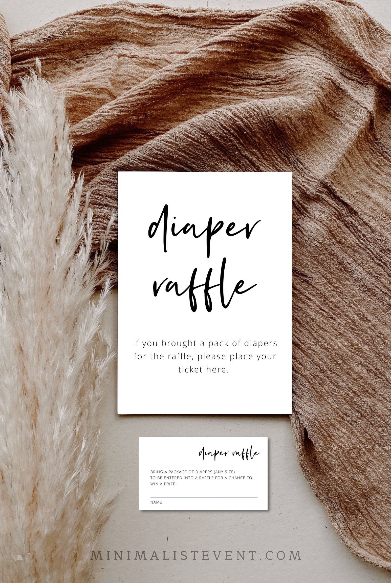 CARLY Baby Shower Diaper Raffle Sign, Baby Shower Diaper Raffle Game ...