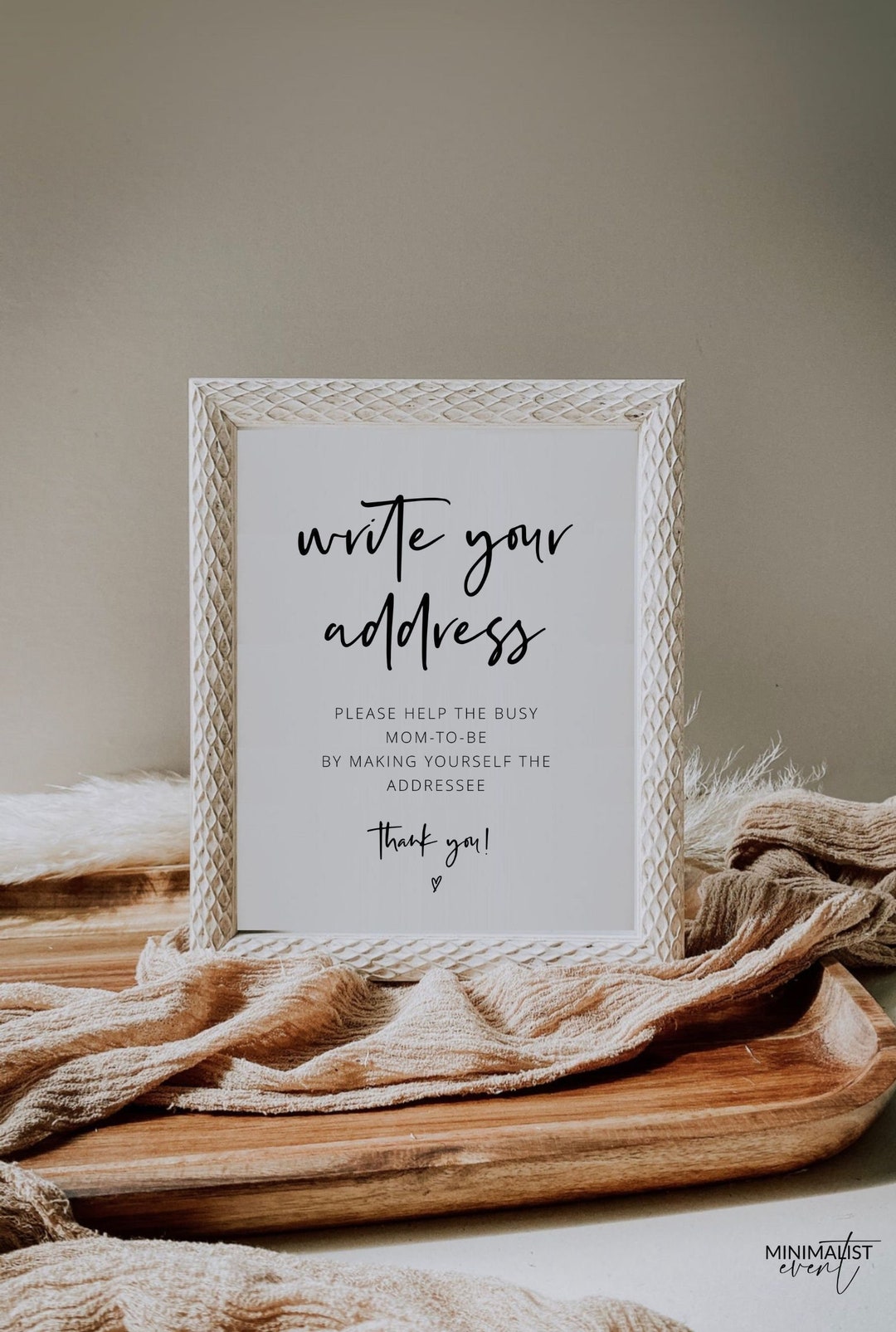 CARLY Baby Shower Write Your Address Sign Template, Write Your Address ...