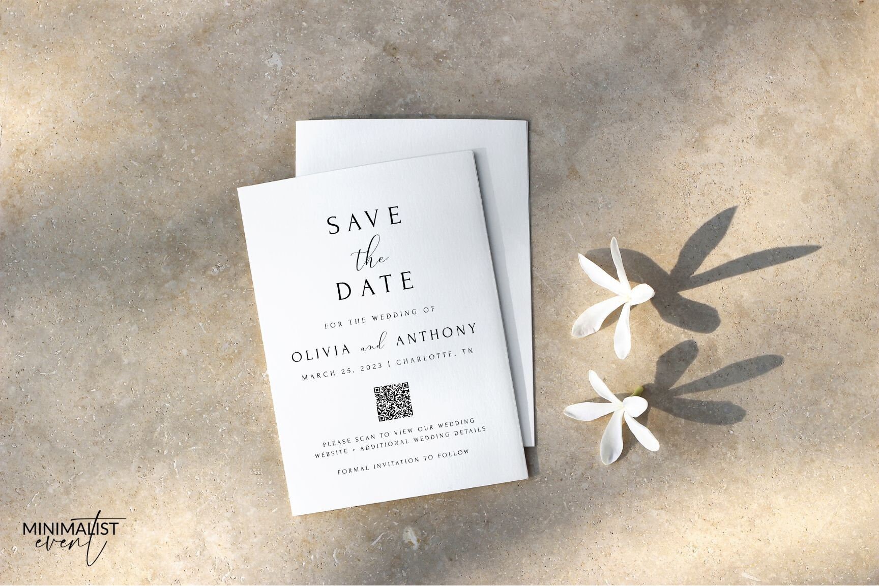 CLARA Save the Date Template With Photo, Save the Date With QR Code ...