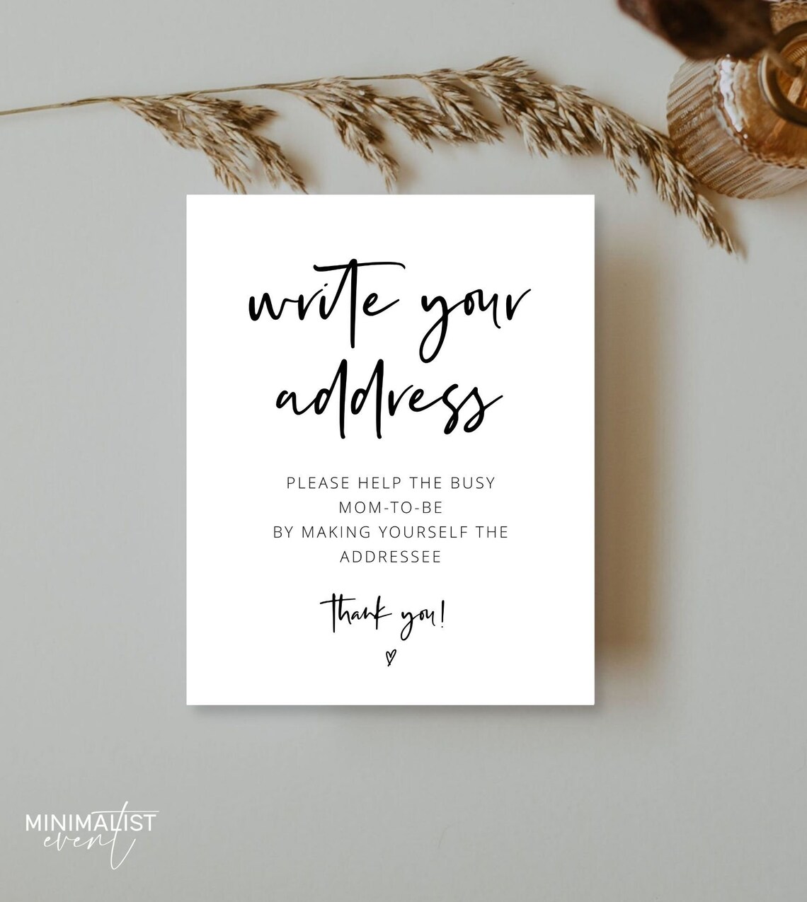 CARLY Baby Shower Write Your Address Sign Template, Write Your Address ...