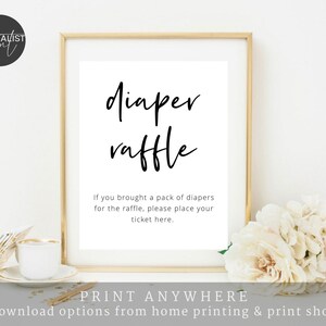 CARLY Baby Shower Diaper Raffle Sign, Baby Shower Diaper Raffle Game ...