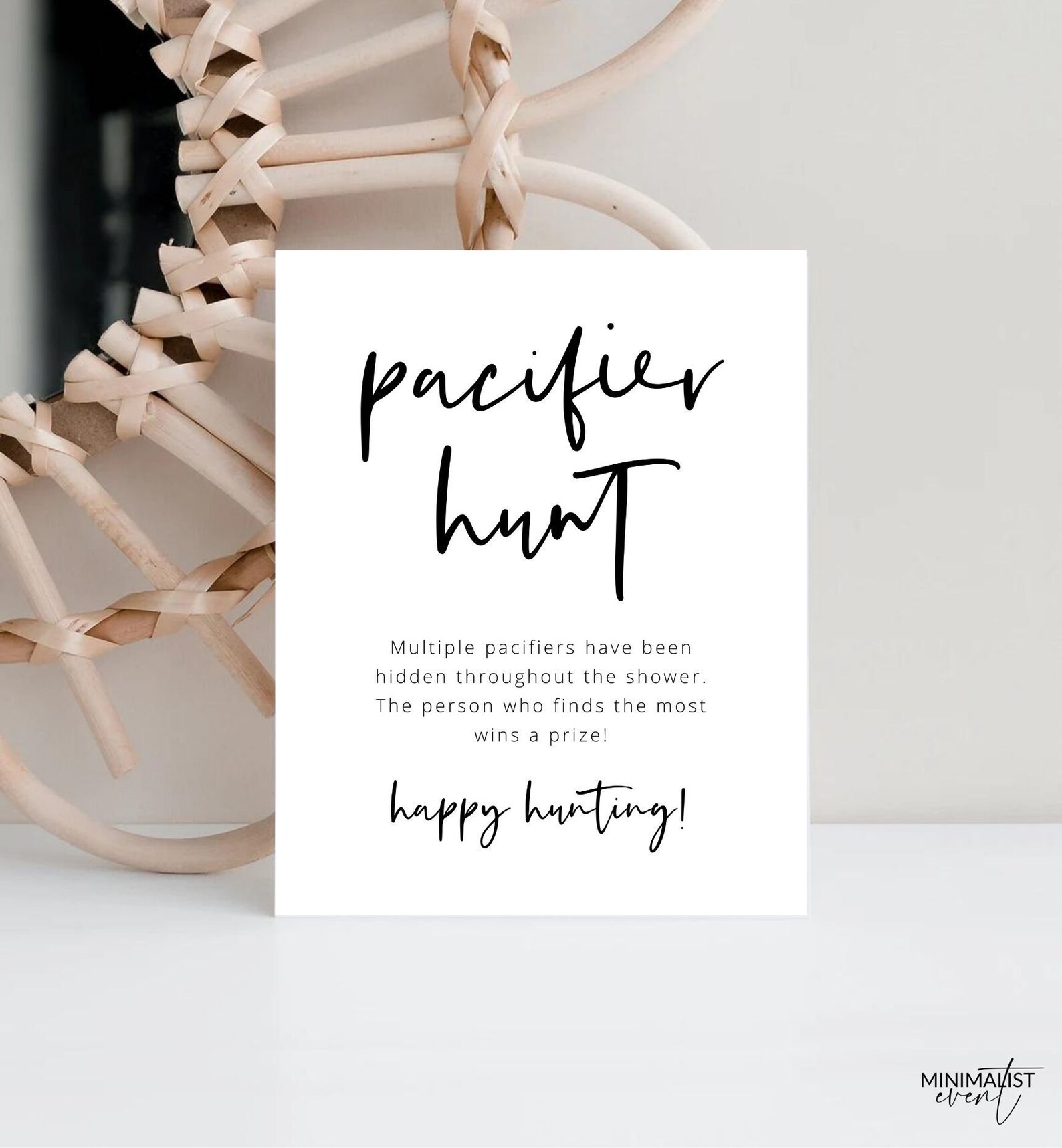 CARLY Baby Shower Pacifier Hunt Printable Pacifier Hunt Sign - Etsy