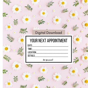 Appointment Reminder Cards for Small Business, Business Card, Next ...