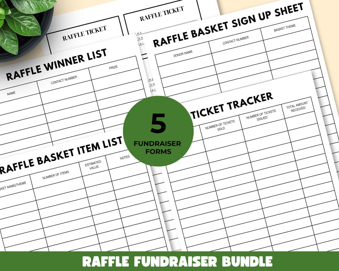 Raffle Fundraiser Planning Kit, Raffle Organizer, Basket Donation ...