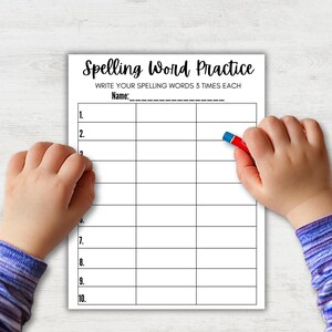Editable Spelling Words Practice Worksheet, Spelling Words Practice ...