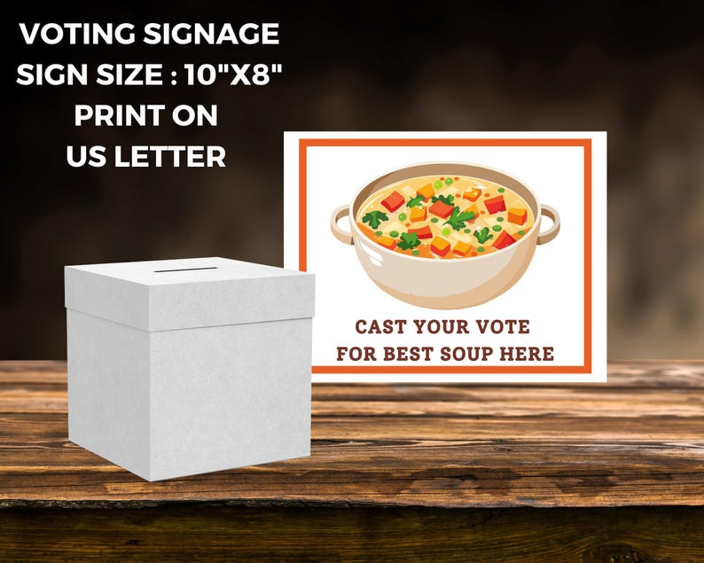 Soup Cook off Ballot Kit , Soup Vote Cards, Soup Contest Voting Cards ...
