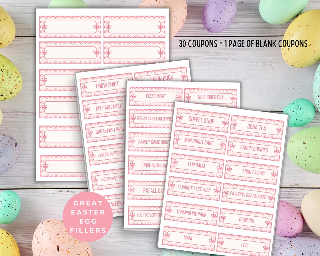 Easter Coupons for Tween Girls | Easter Coupons for Teen Girls | Kids ...