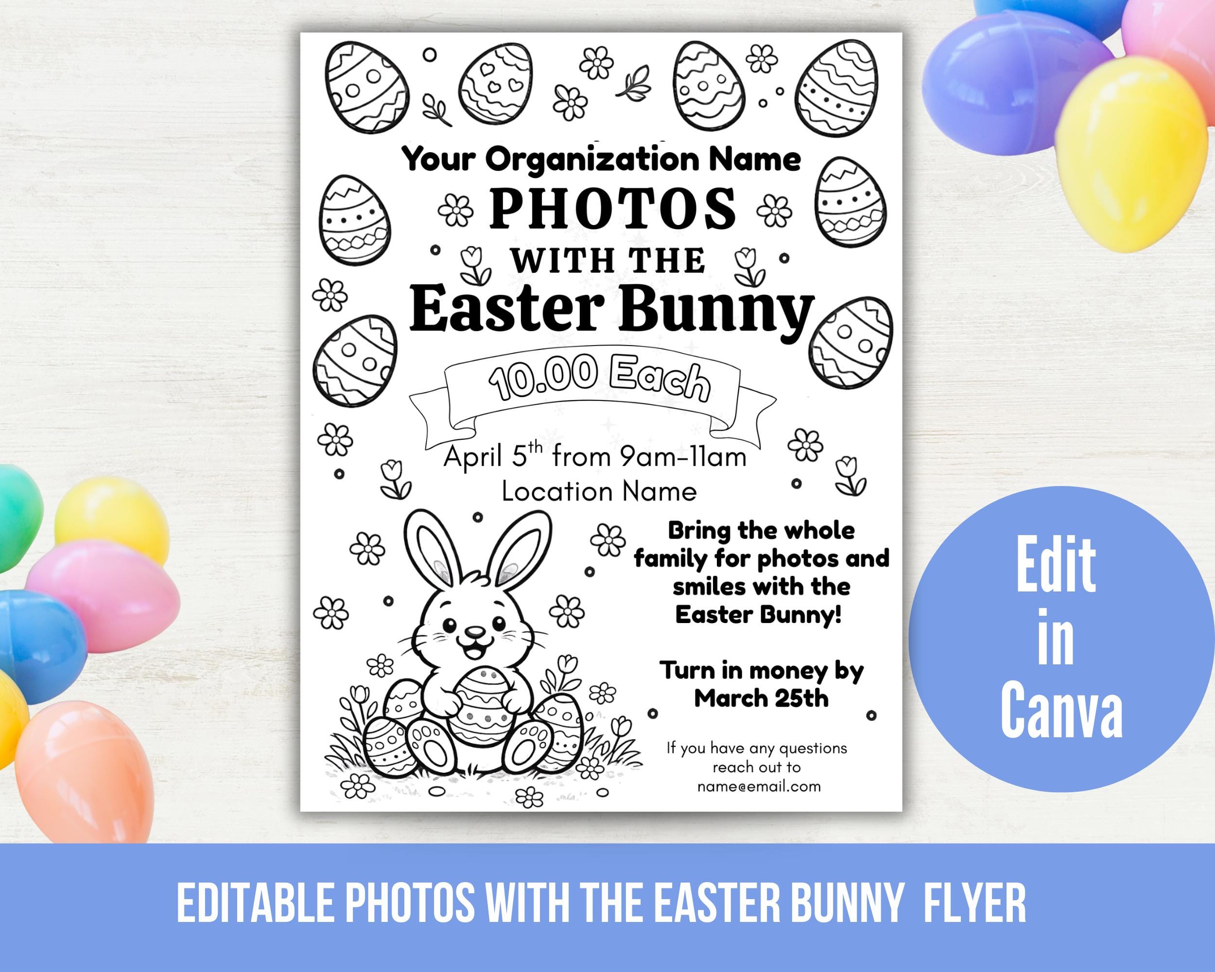 Editable Photos With Easter Bunny Flyer Template, Easter Pictures With ...