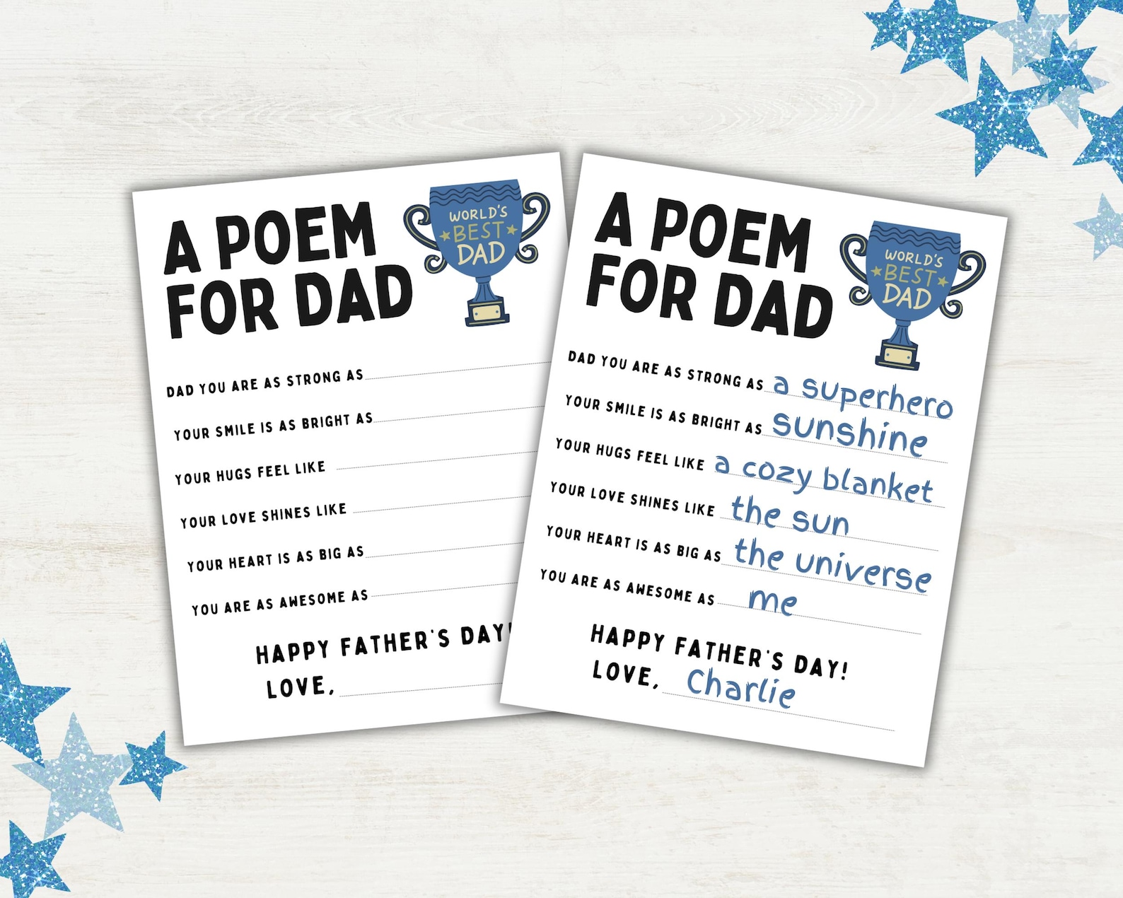 Fathers Day Poem for Preschool, Fill in the Blank Poem Fathers Day ...