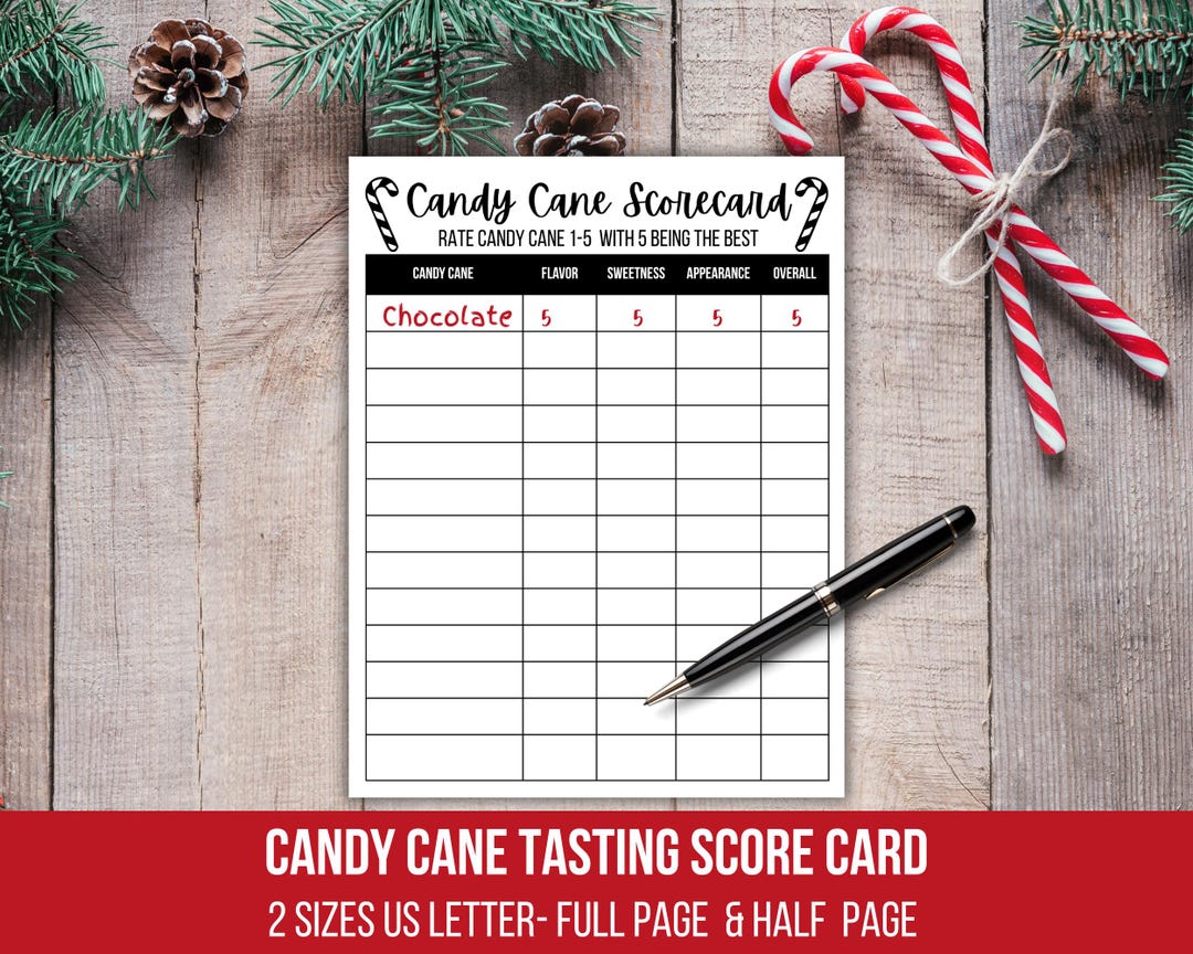 Candy Cane Tase Test Scorecard, Candy Cane Game, Christmas Taste Test ...