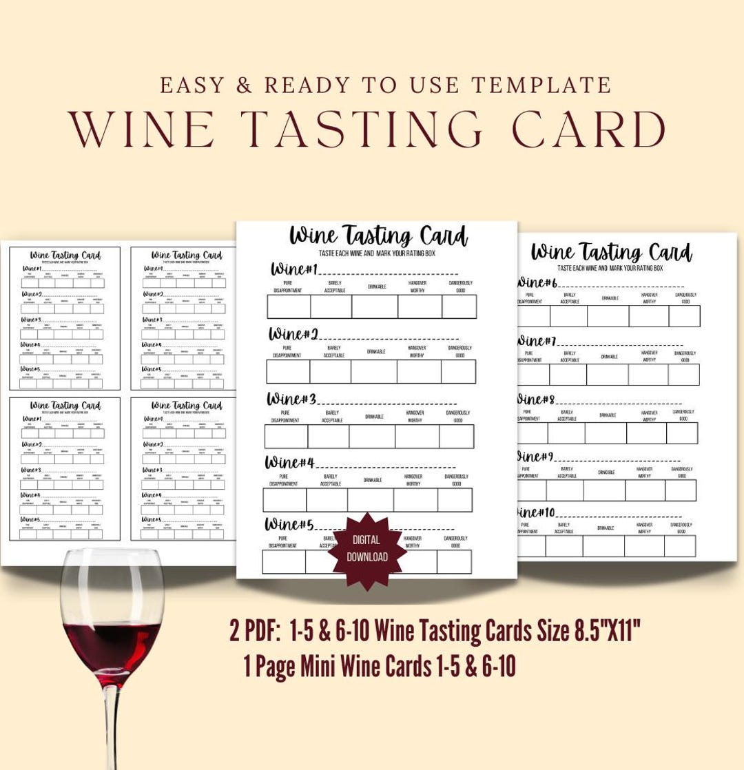 Wine Tasting Score Card, Wine Tasting Card, Wine Tasting Party, Fun ...