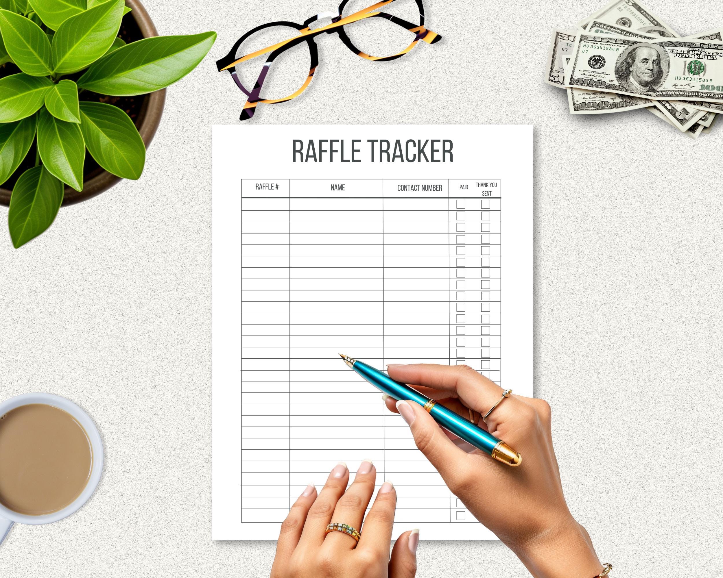 Raffle Tracker Template, Raffle Log, Raffle Ticket Organizer ...