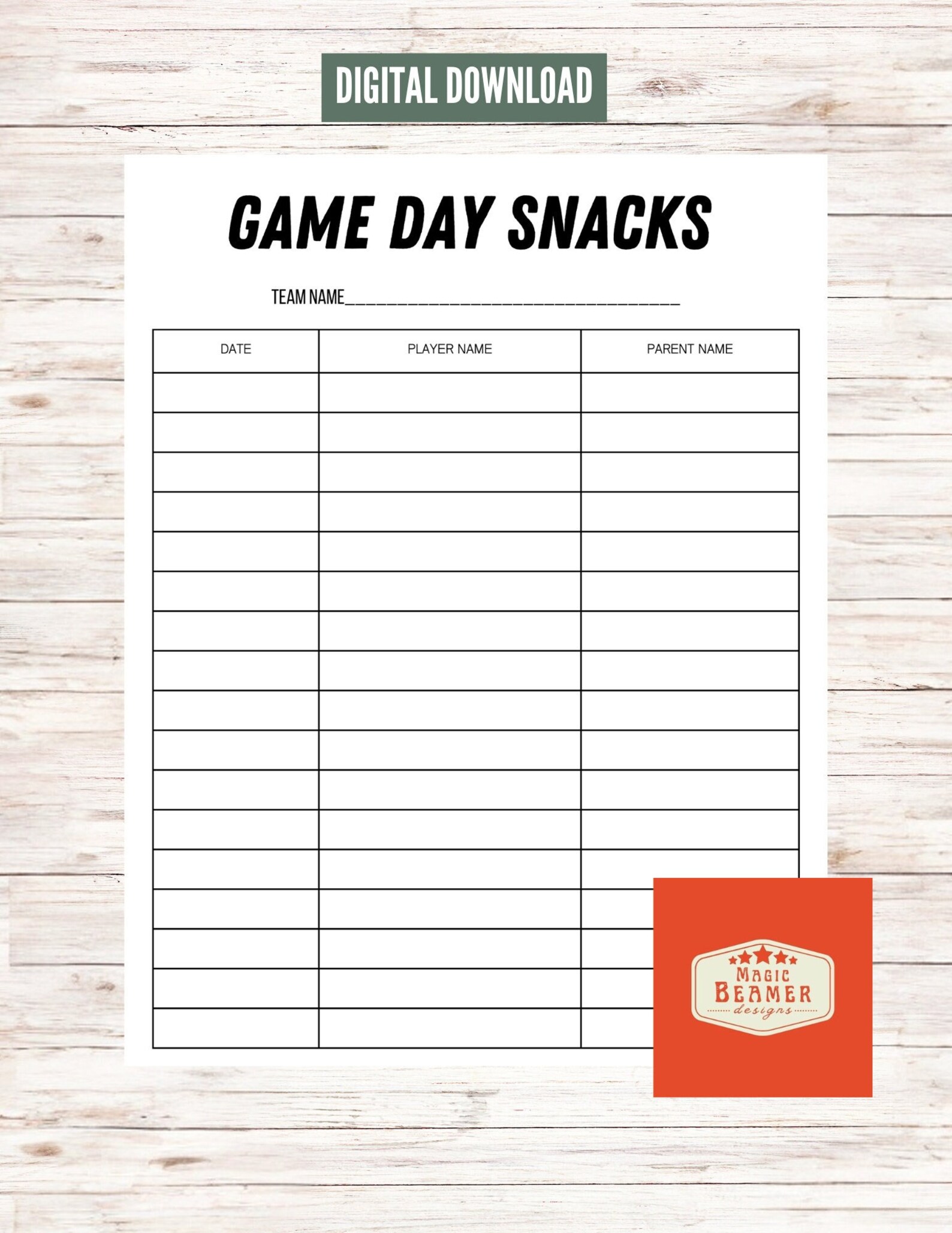 Snack Schedule Sign up Sheet, Soccer Snack Sign Up, Team Snack Schedule ...