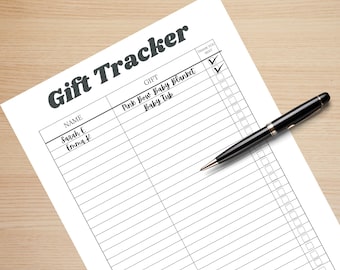 Gift Tracker, Gift List, Gift Log, Wedding Gift Log, Wedding Gift ...