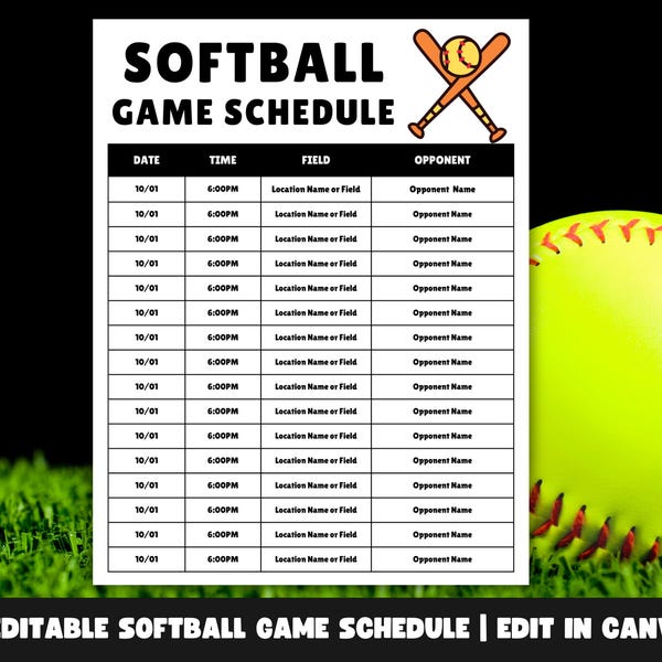 Youth Sports Schedule - Etsy UK