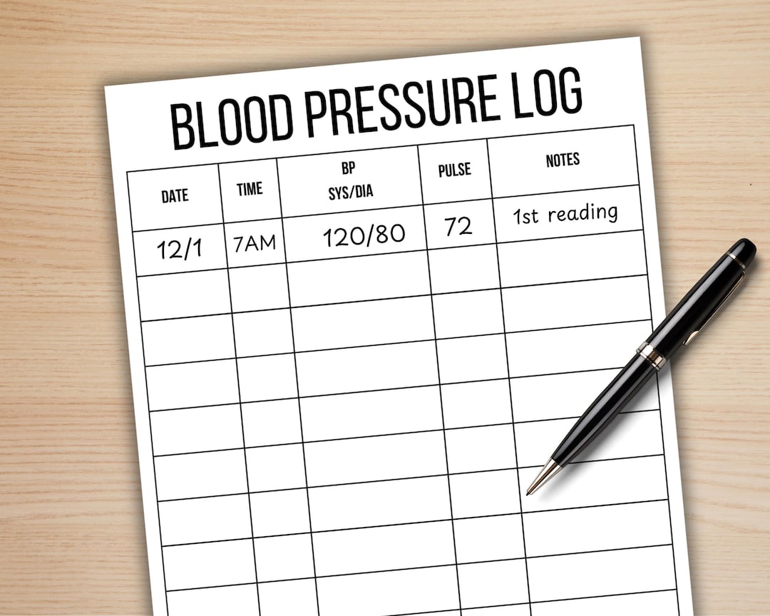 Blood Pressure Log Hypertension, Blood Pressure Monitor Tracker, BP Log ...