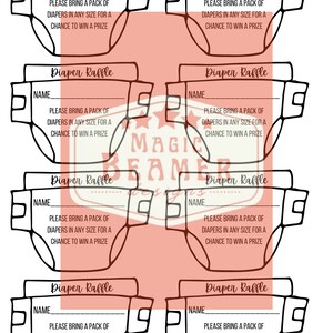 Diaper Raffle Ticket, Baby Shower Diaper Raffle Game, Baby Shower ...