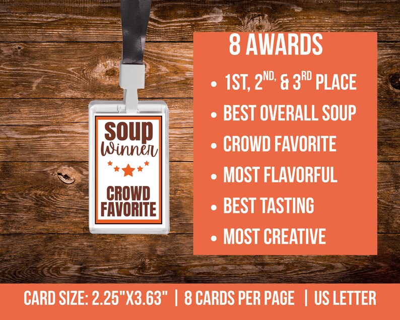 Soup Cook off Award Template , Best Soup Winner Award, Soup Contest ...