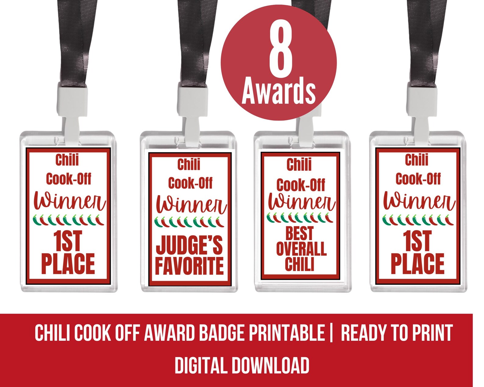 Chili Cook off Award, Chili Cookoff Winner Badge Template, Chili ...