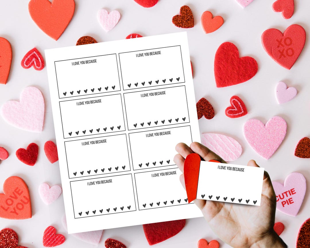 Love Note Cards, Reasons Why I Love You Printable Cards, Valentine ...