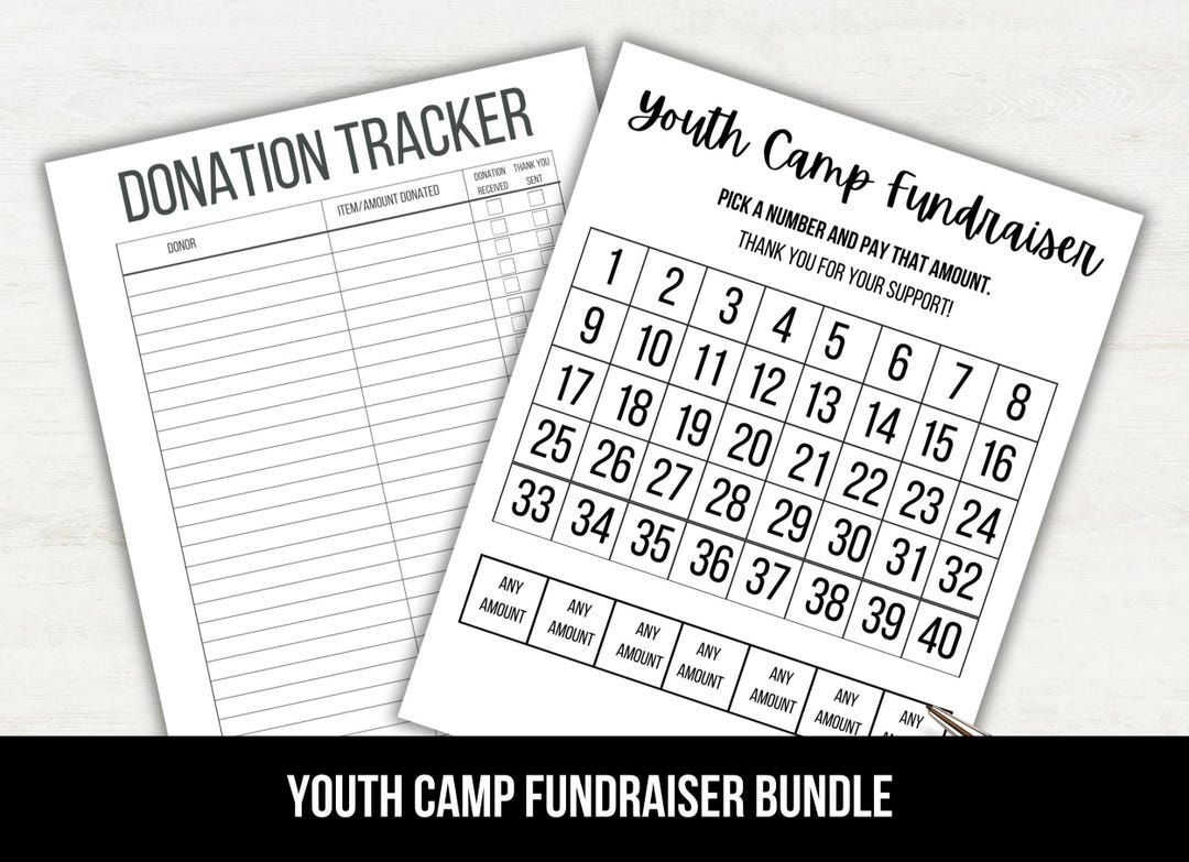 Church Camp Fundraiser Bundle, Youth Camp Fundraiser Blackout Board Kit ...