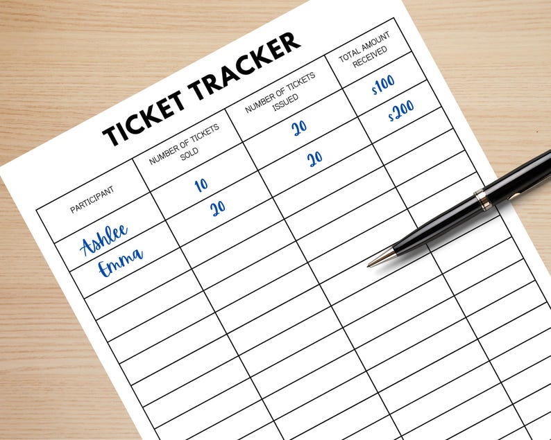 Raffle Fundraiser Planning Kit, Raffle Organizer, Basket Donation ...