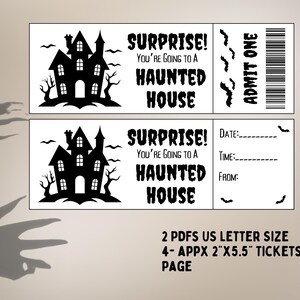 Haunted House Surprise Reveal Ticket, Halloween Experience Gift for ...