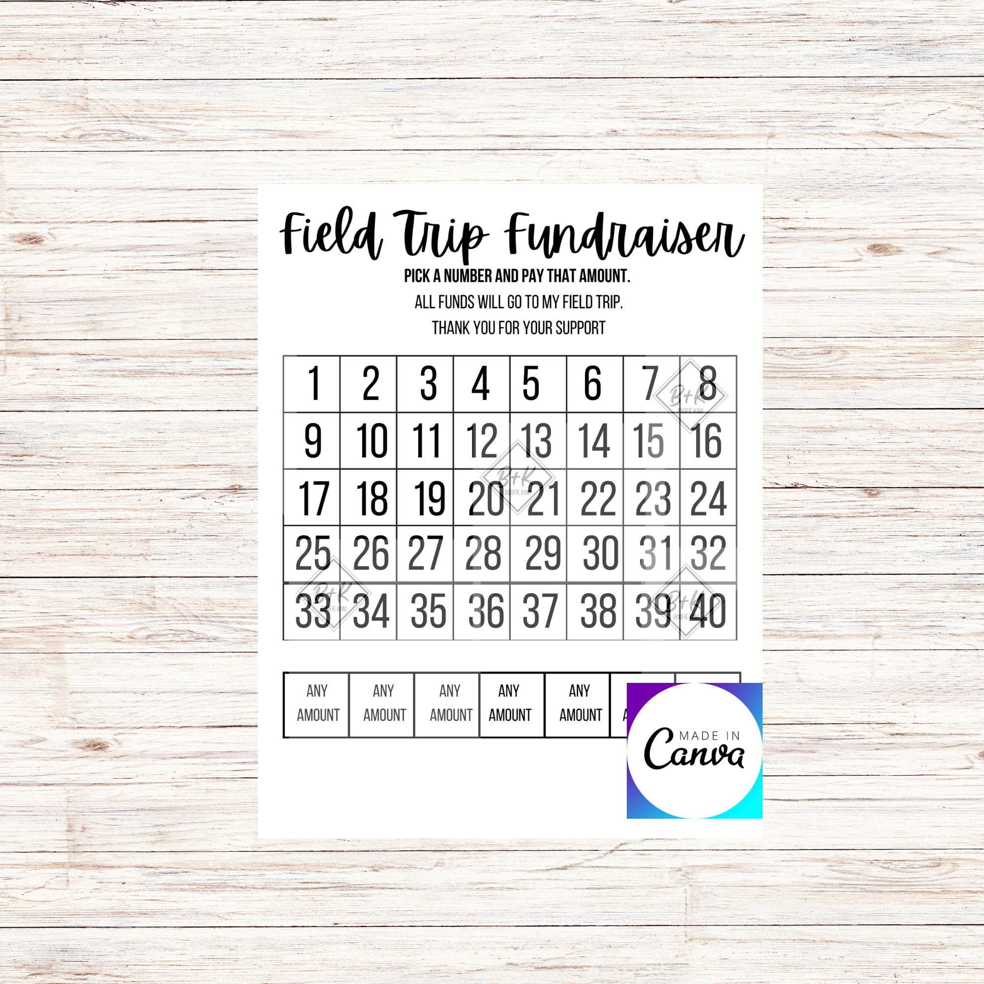 Editable Fundraiser Template, Custom Fill My Board Fundraiser ...