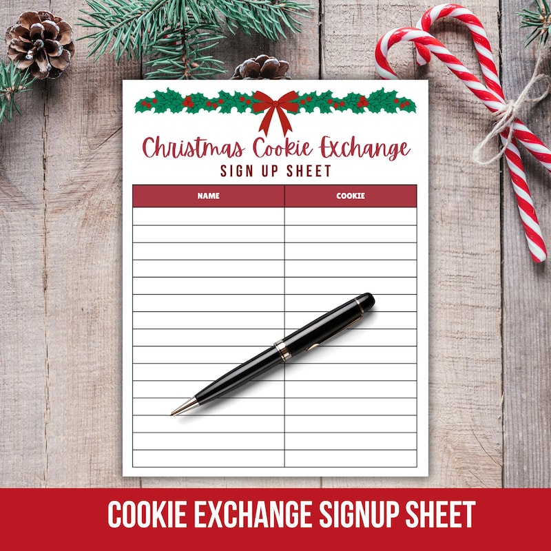 Cookie Exchange Sign up Sheet - Etsy