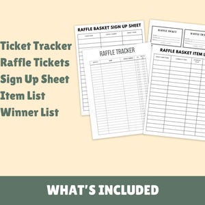 Raffle Fundraiser Planning Kit, Raffle Organizer, Basket Donation ...