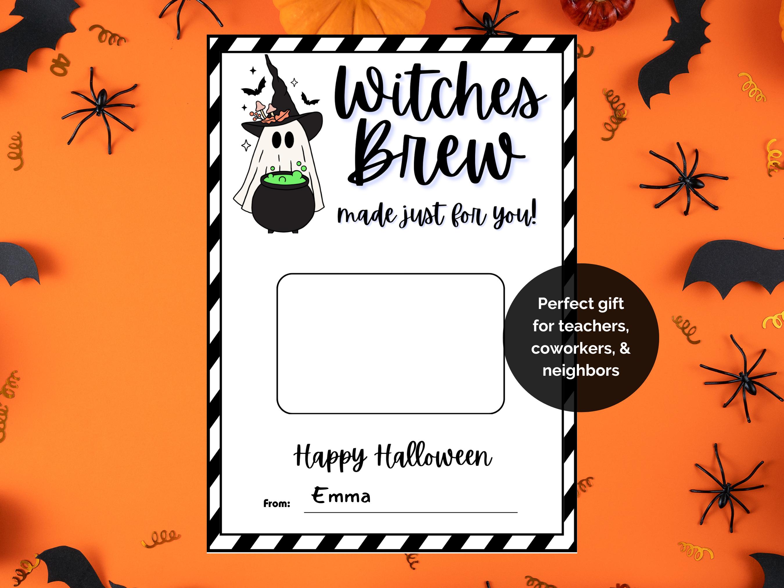 Halloween Gift Card Holder Printable, Halloween Coffee Gift Card Holder ...