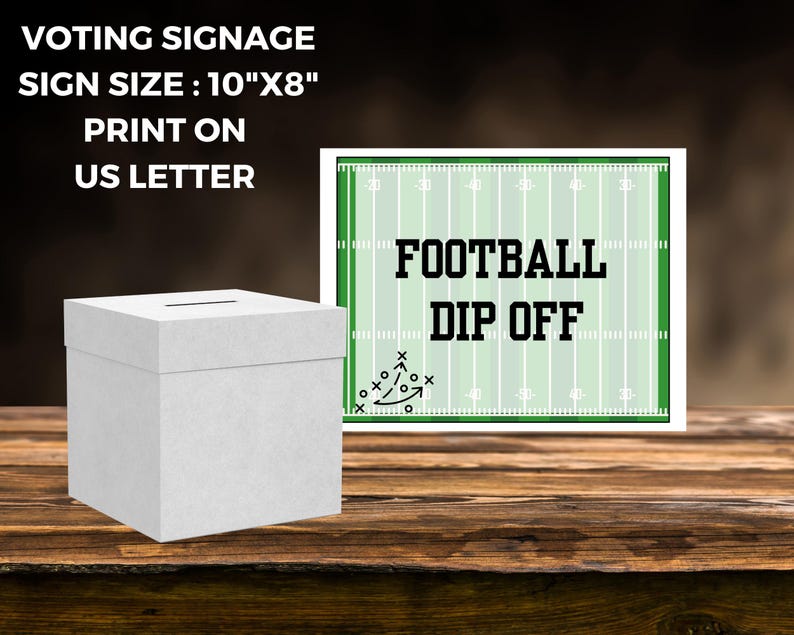 Football Dip off Ballot Kit, Football Game Party Dip Contest Cards ...