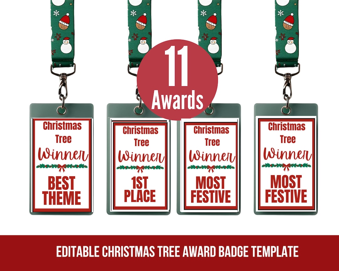 Editable Best Christmas Tree Award Badge Template , Christmas Tree ...