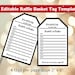 Editable Raffle Basket Tags, Silent Auction Tag Template, Fundraiser ...