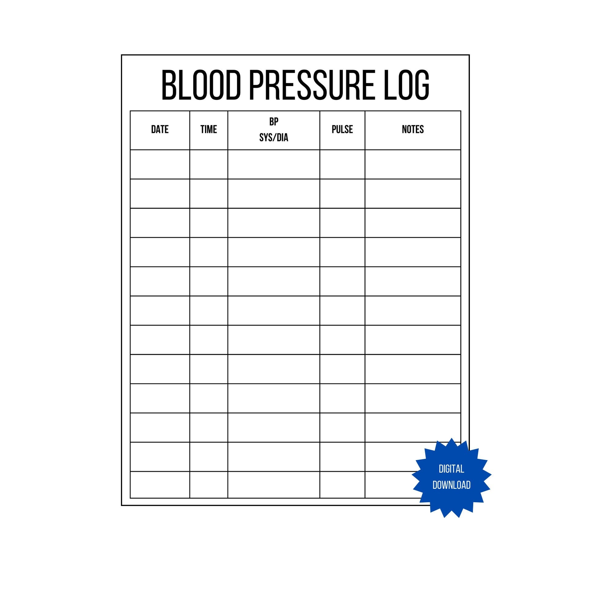 Blood Pressure Log for Hypertension, Blood Pressure Monitor Tracker, BP ...
