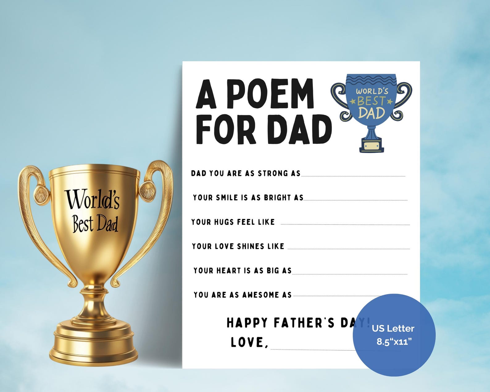 Fathers Day Poem for Preschool, Fill in the Blank Poem Fathers Day ...