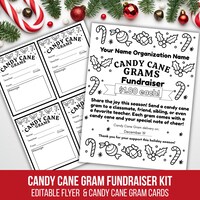 EDITABLE Holiday Candy Gram Flyer | Candy Cane Sale Flyer | School ...