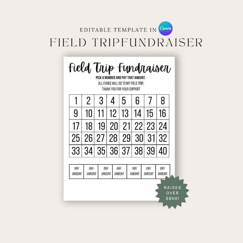 Editable Fundraiser Template, Custom Fill My Board Fundraiser ...