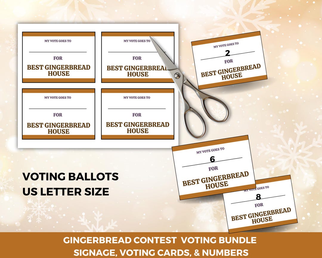 Gingerbread House Vote Kit , Gingerbread House Vote Cards, Gingerbread ...