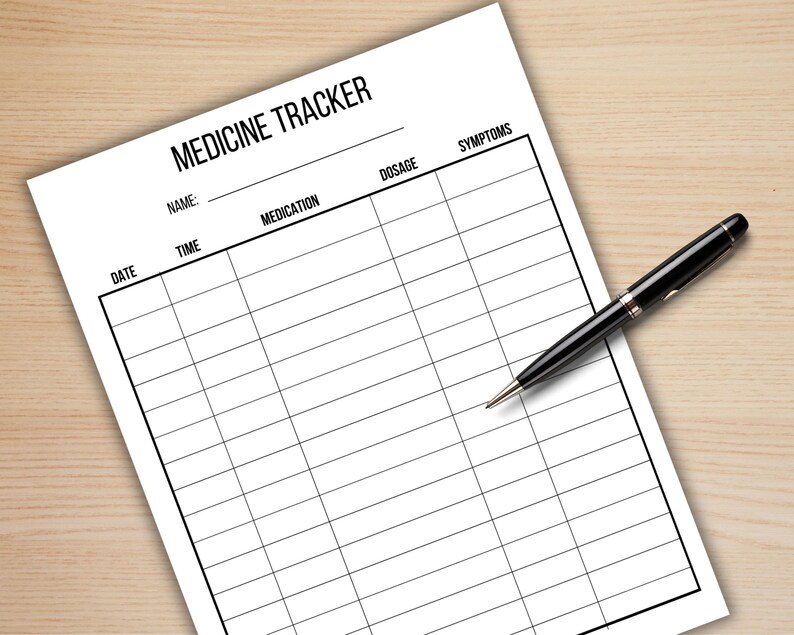 Fever Log, Medication Tracker for Kids, Infant Medicine Log, Illness ...