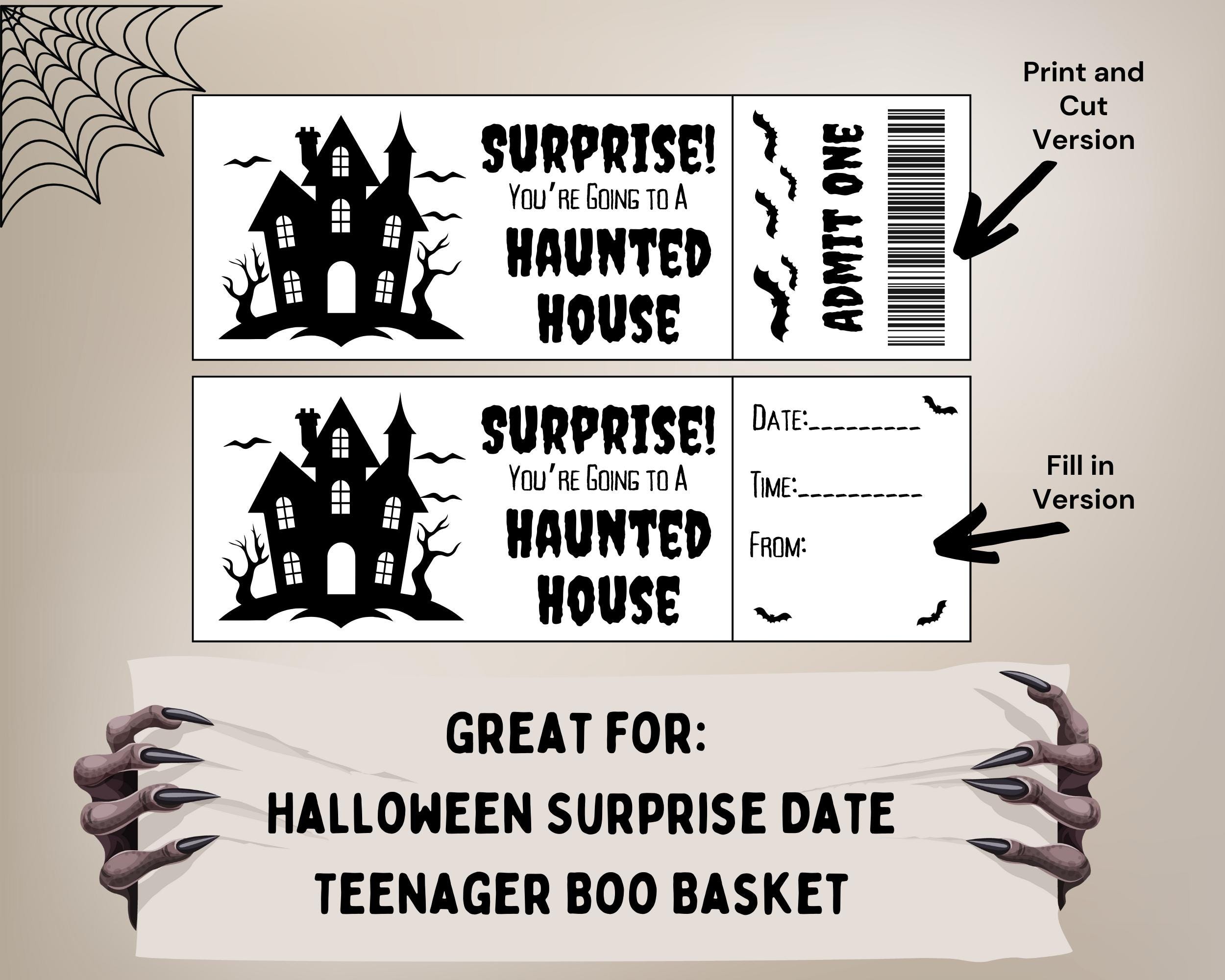Haunted House Surprise Reveal Ticket, Halloween Experience Gift for ...