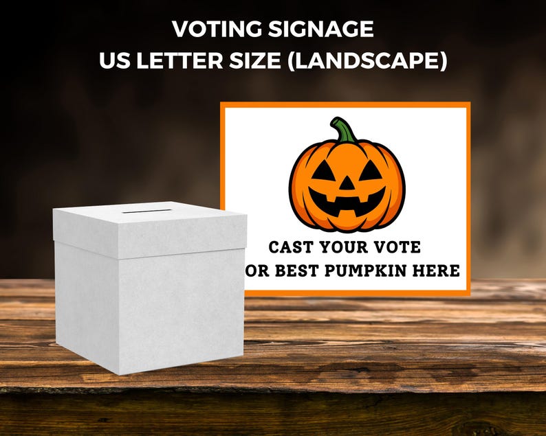 Pumpkin Ballot Kit , Halloween Pumpkin Vote Cards, Pumpkin Carving ...