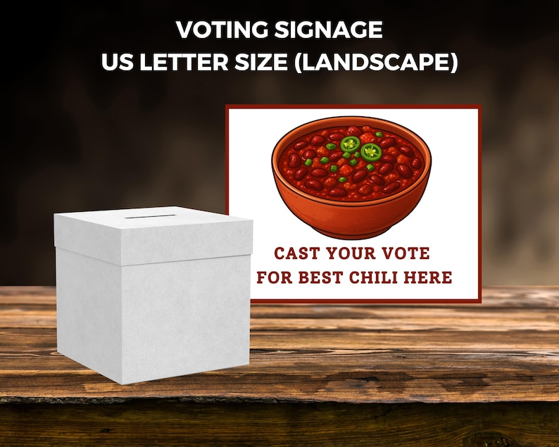 Chili Voting Card Kit, Chili Cook off Ballot, Chili Cookoff Ballots ...