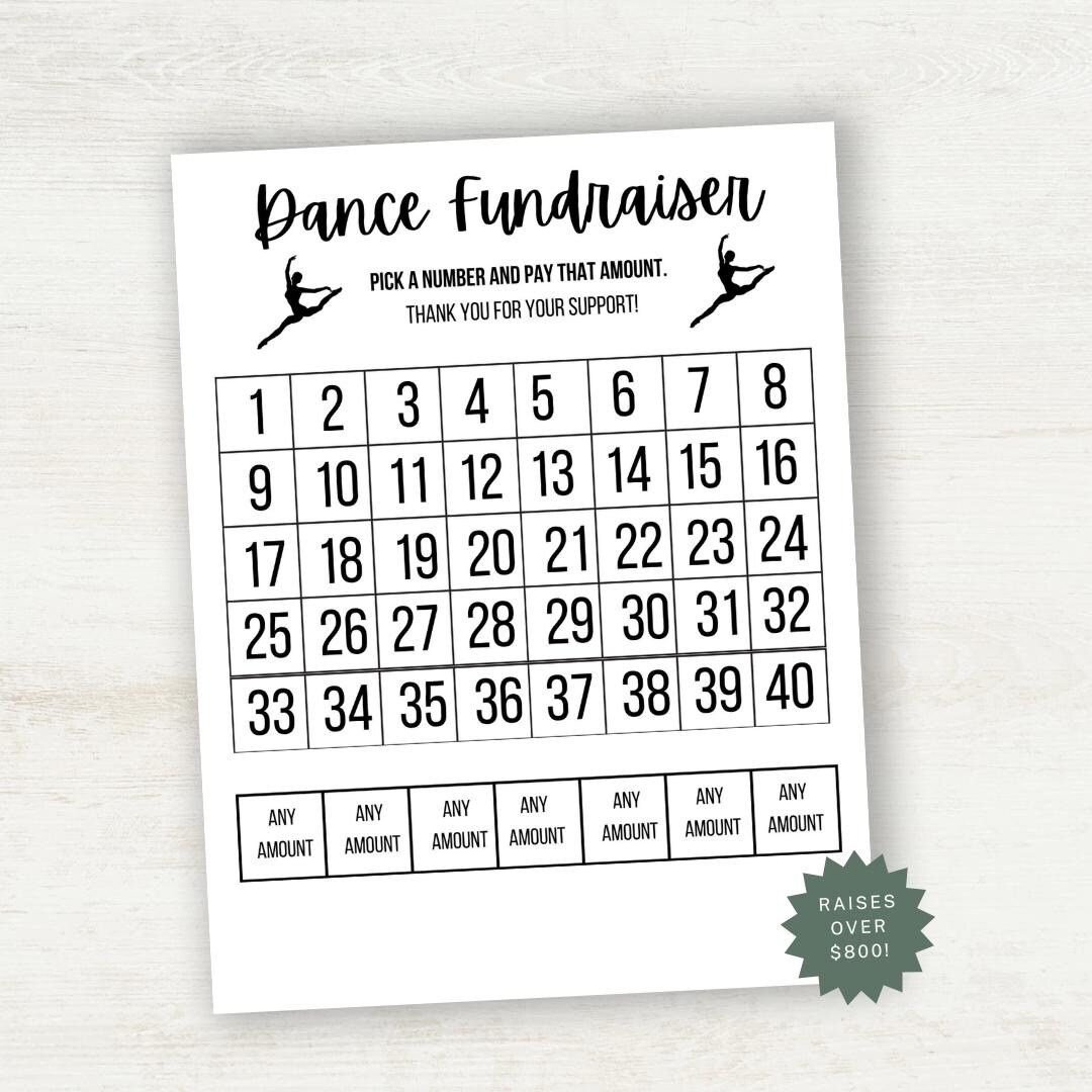 Dance Fundraiser, Fill My Board for Dance, Black Out My Board Dance ...