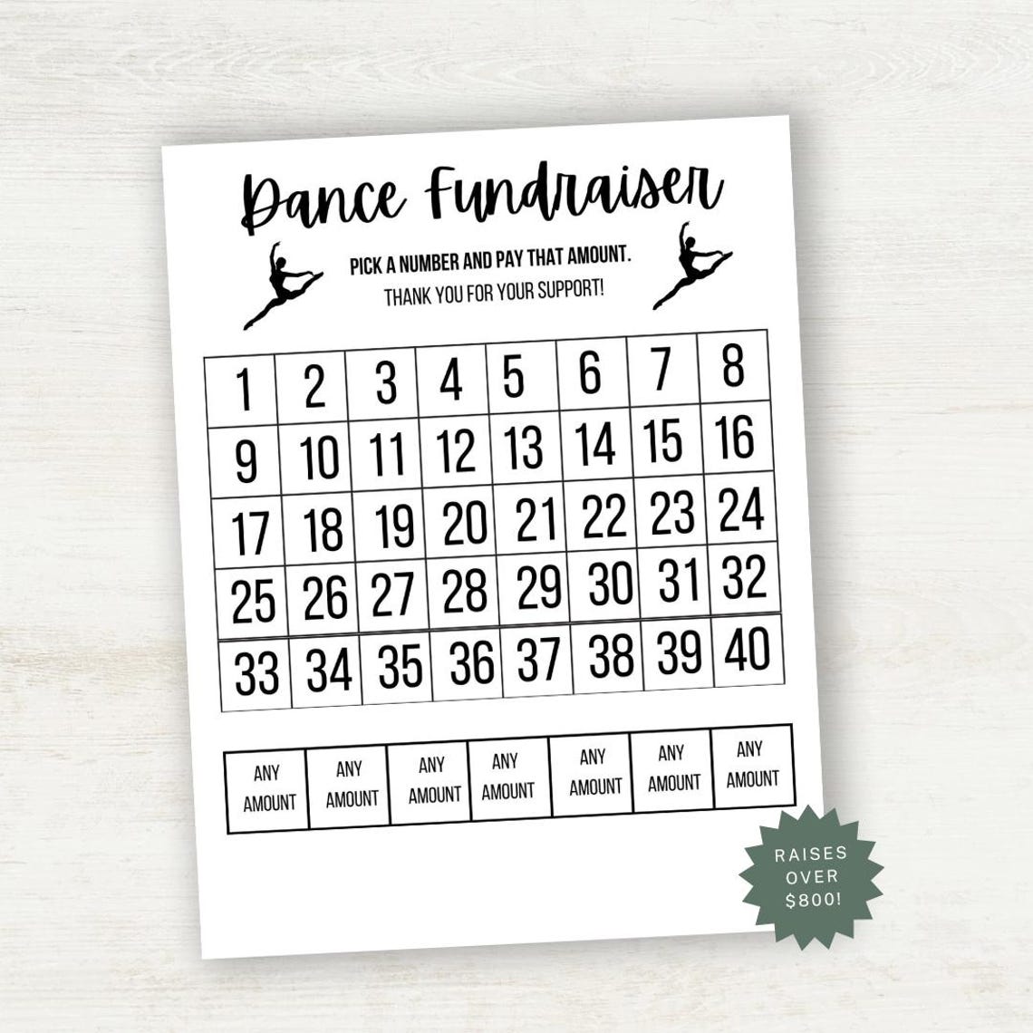 Dance Fundraiser, Fill My Board for Dance, Black Out My Board Dance ...