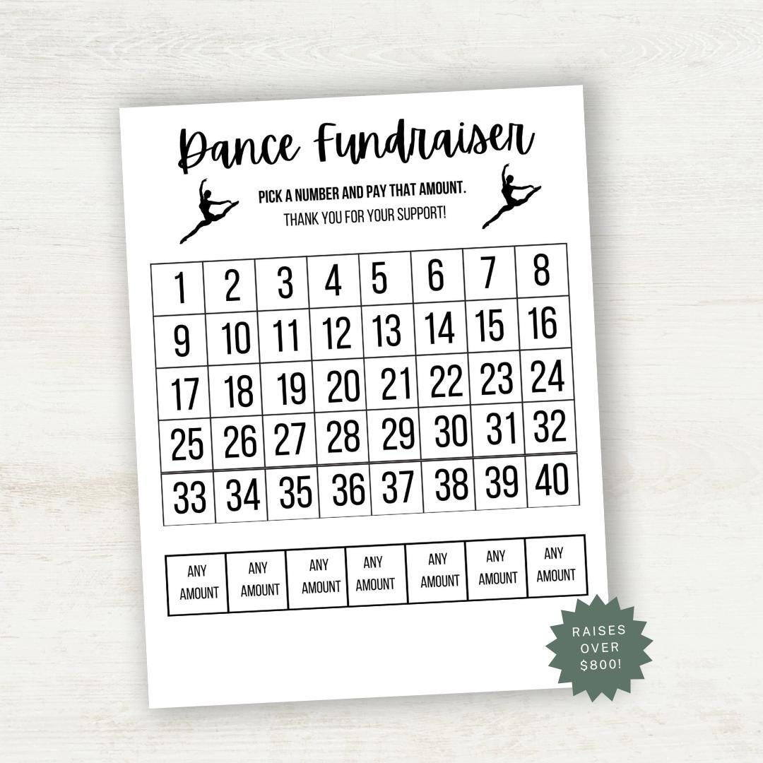 Dance Fundraiser, Fill My Board for Dance, Black Out My Board Dance ...