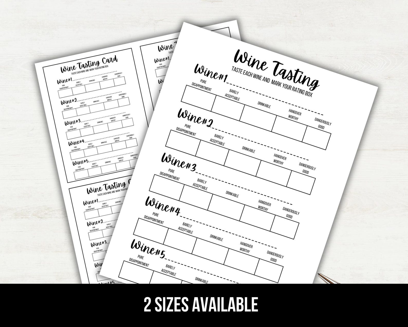 Wine Tasting Sheet, Wine Tasting Score Card, Wine Games, Wine Rating ...