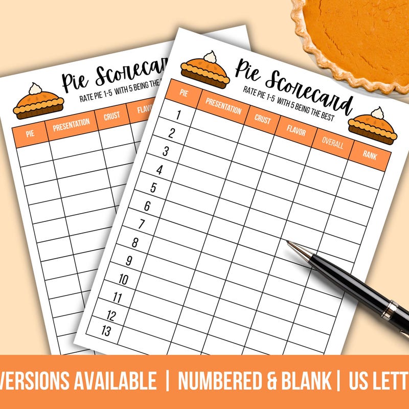 Baking Contest Score Sheet - Etsy
