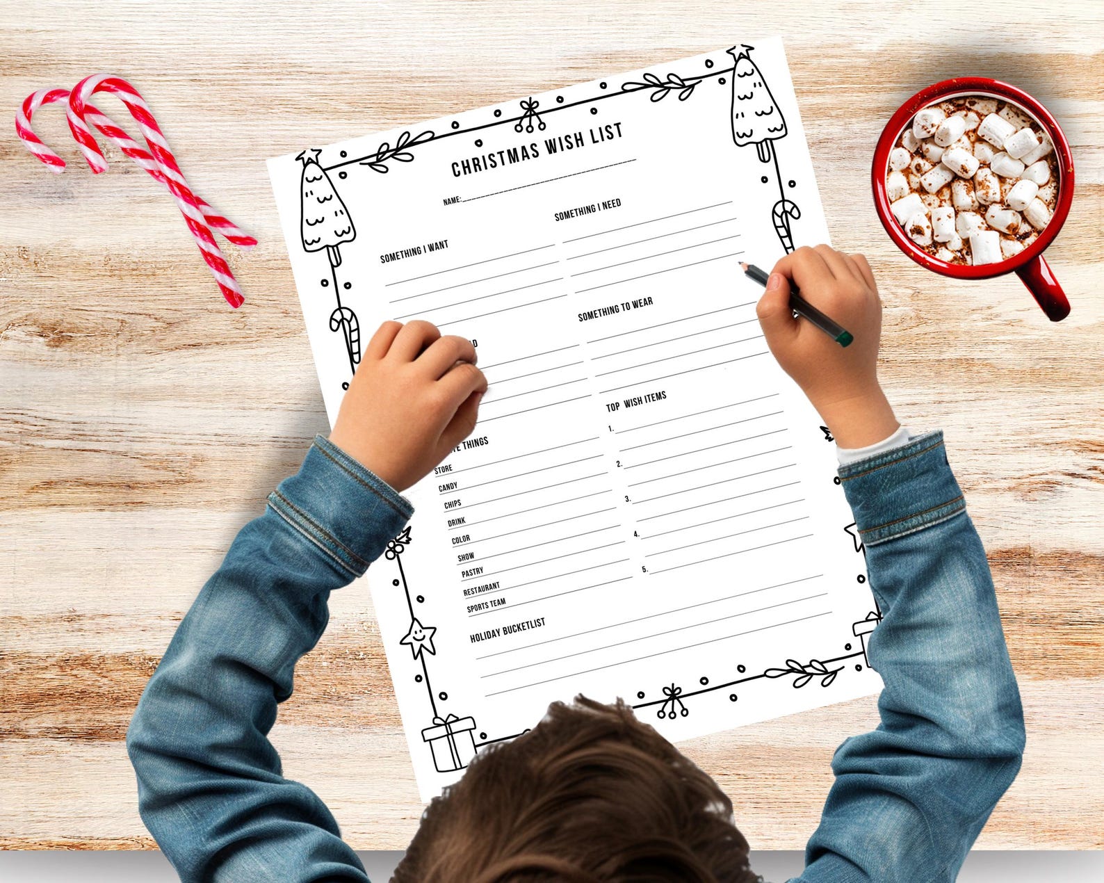 Christmas Wish List, Christmas Wishlist Template, Gift Questionnaire ...