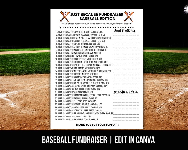 Just Because Baseball Fundraiser, Just Because Fundraiser, Baseball ...